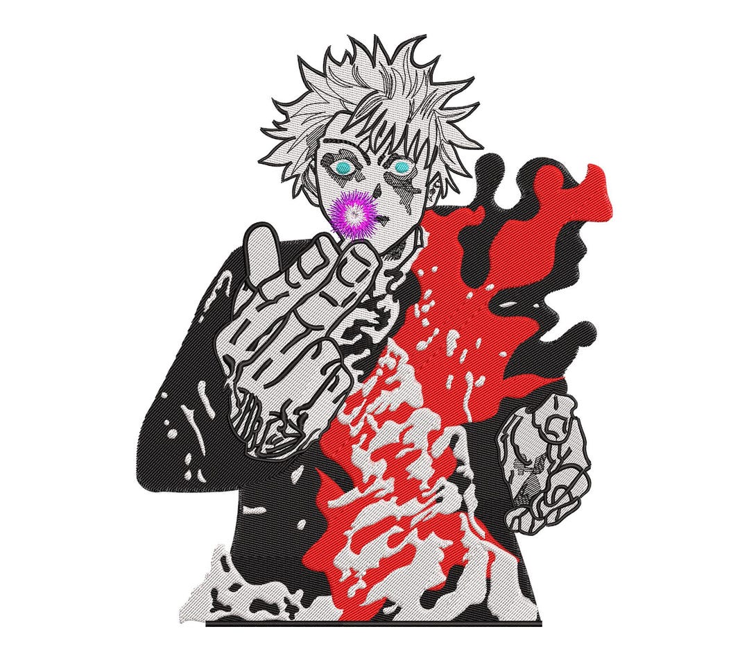 Gojo Anime Embroidery Design | Jujutsu Machine Stitch Pattern | Digital ...