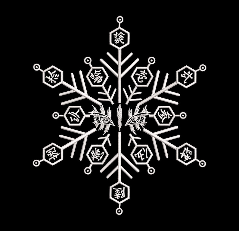 Inspired Snowflake Eye Embroidery Design – Anime Pattern, Digital ...
