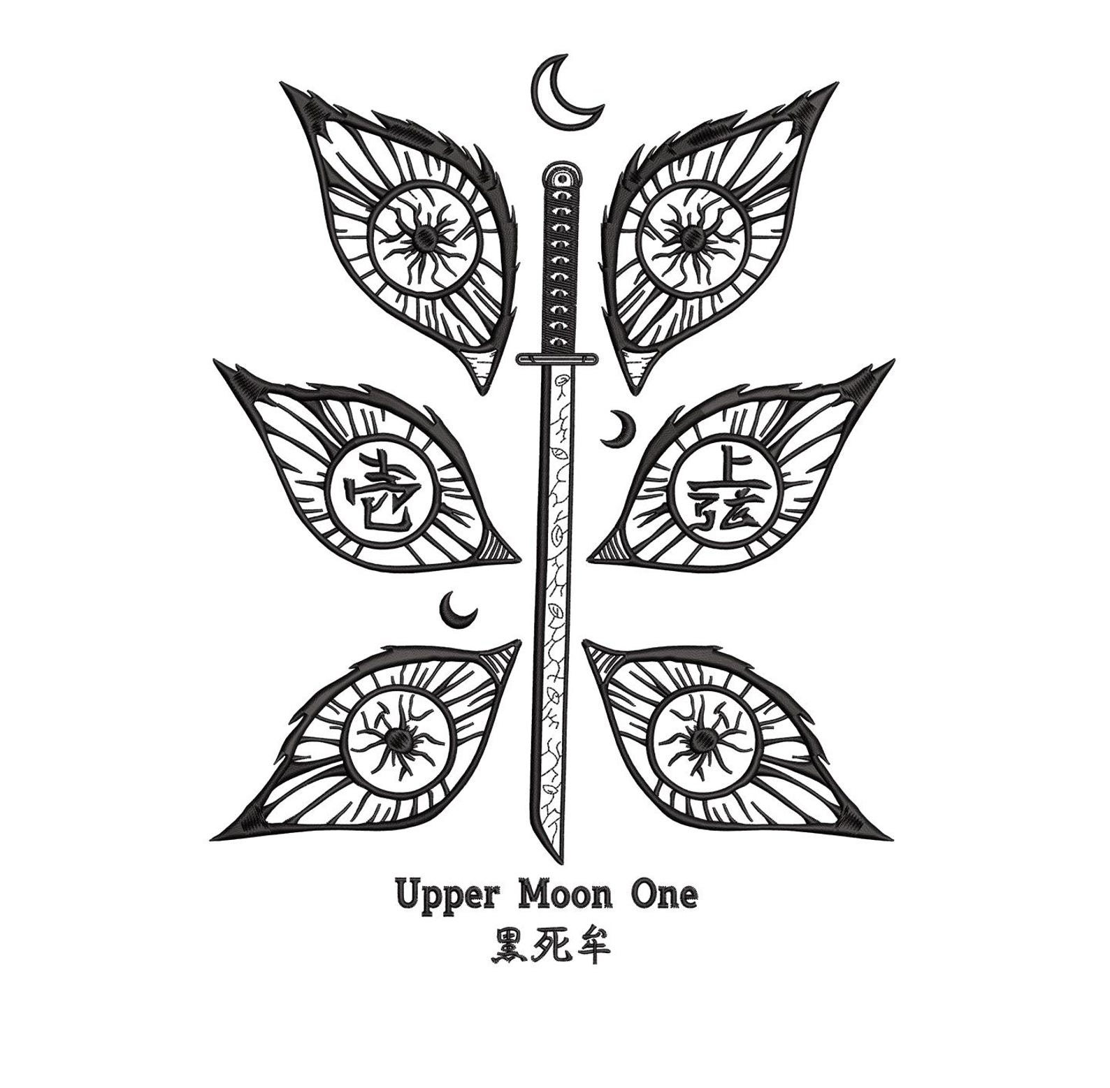 Mystic Moon Eye Katana Embroidery Design - Digital Anime Inspired ...