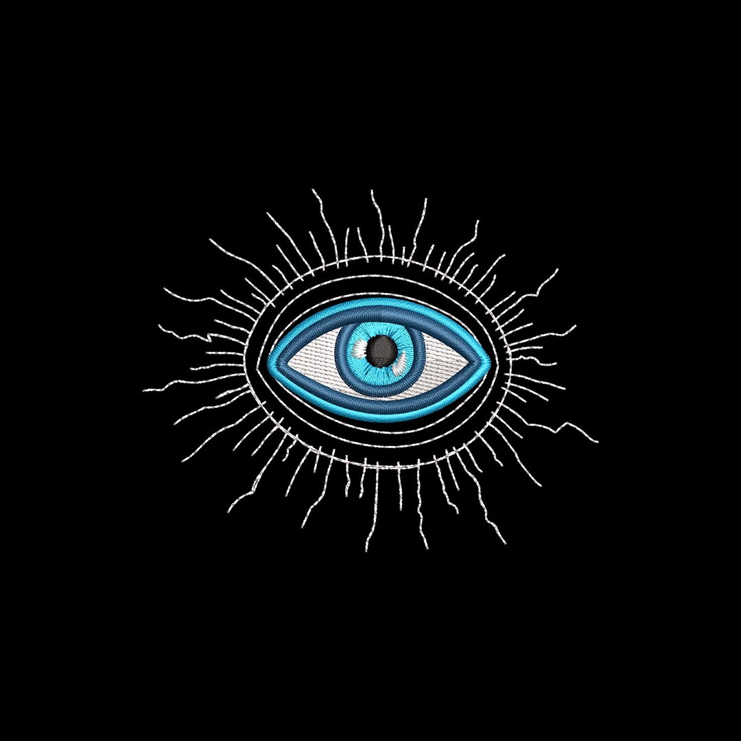 Mystic Blue Eye Embroidery Design – Anime Evil Eye Pattern (digital ...
