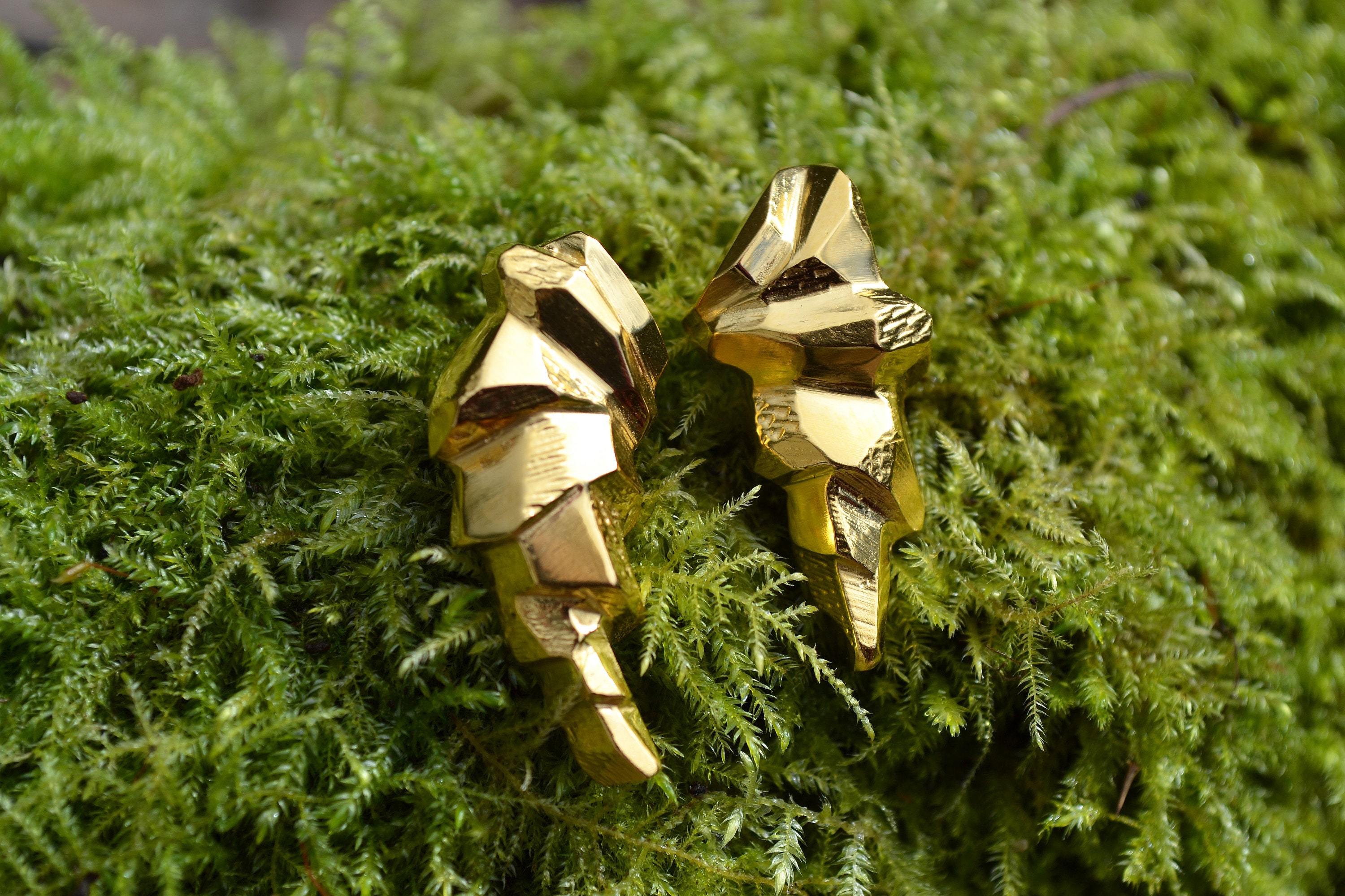 Gold Chrysalis Sculptural Cocoon Earrings Geometric Jewelry - Etsy