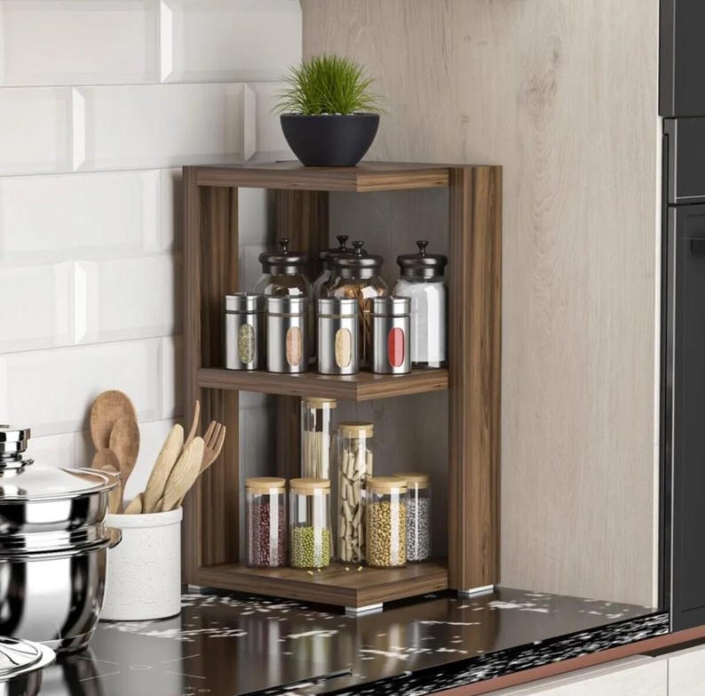 Modern 2-tier Kitchen Spice Rack: Countertop Organizer - Etsy