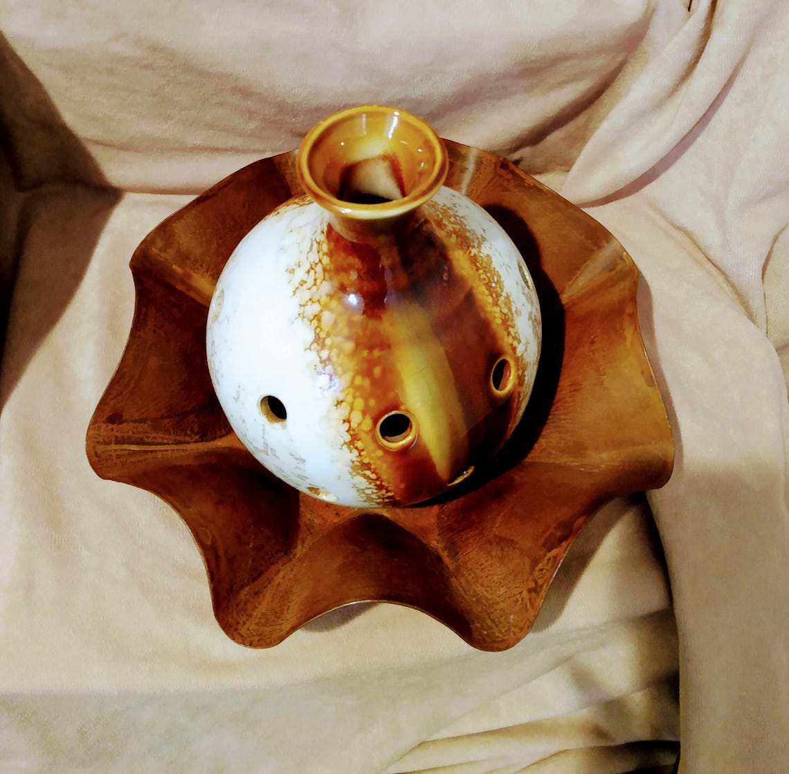 Repurposed Ceramic Jar With Metal Base Night Light - Etsy