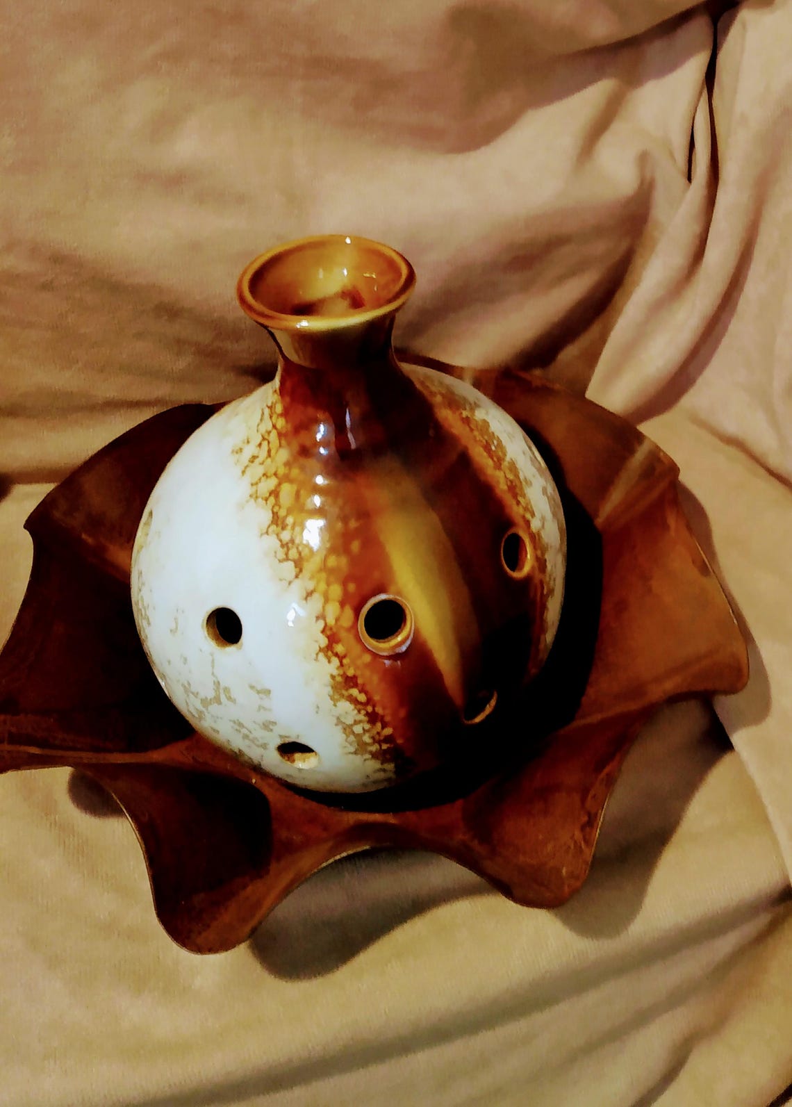 Repurposed Ceramic Jar With Metal Base Night Light - Etsy