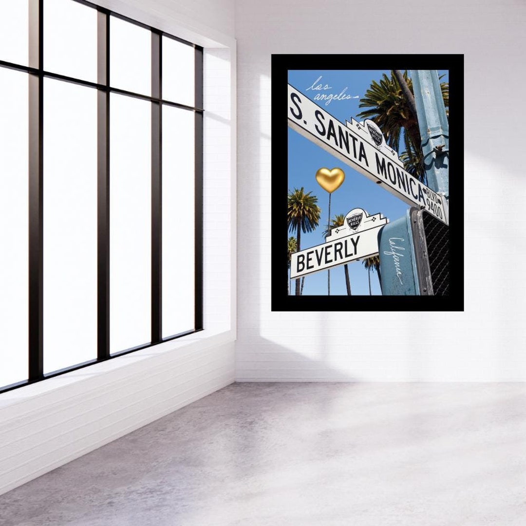 Beverly and Santa Monica Wall Art – Iconic LA Street Signs With Palm ...