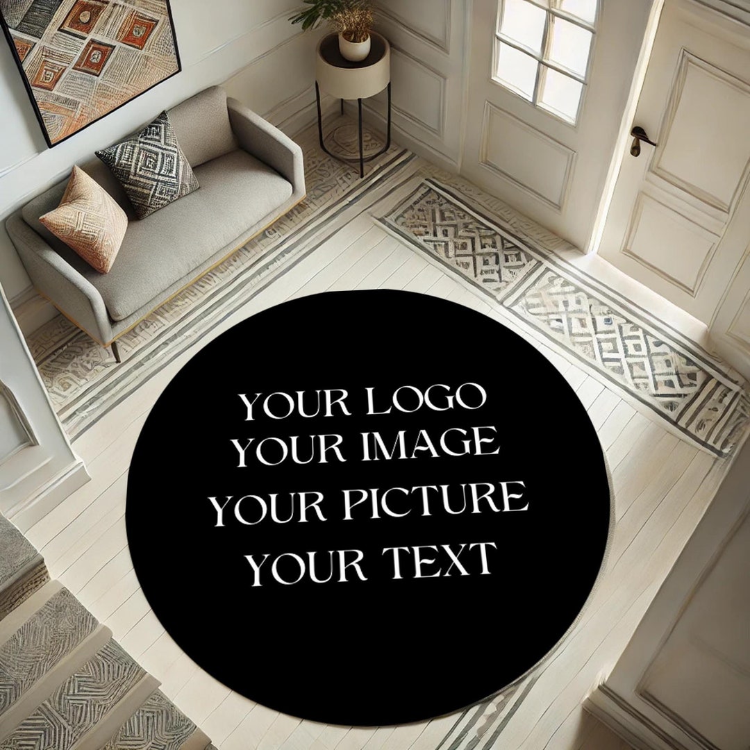 Custom Logo Rug, Personalized Photo Carpet, Custom Image Round Rug ...