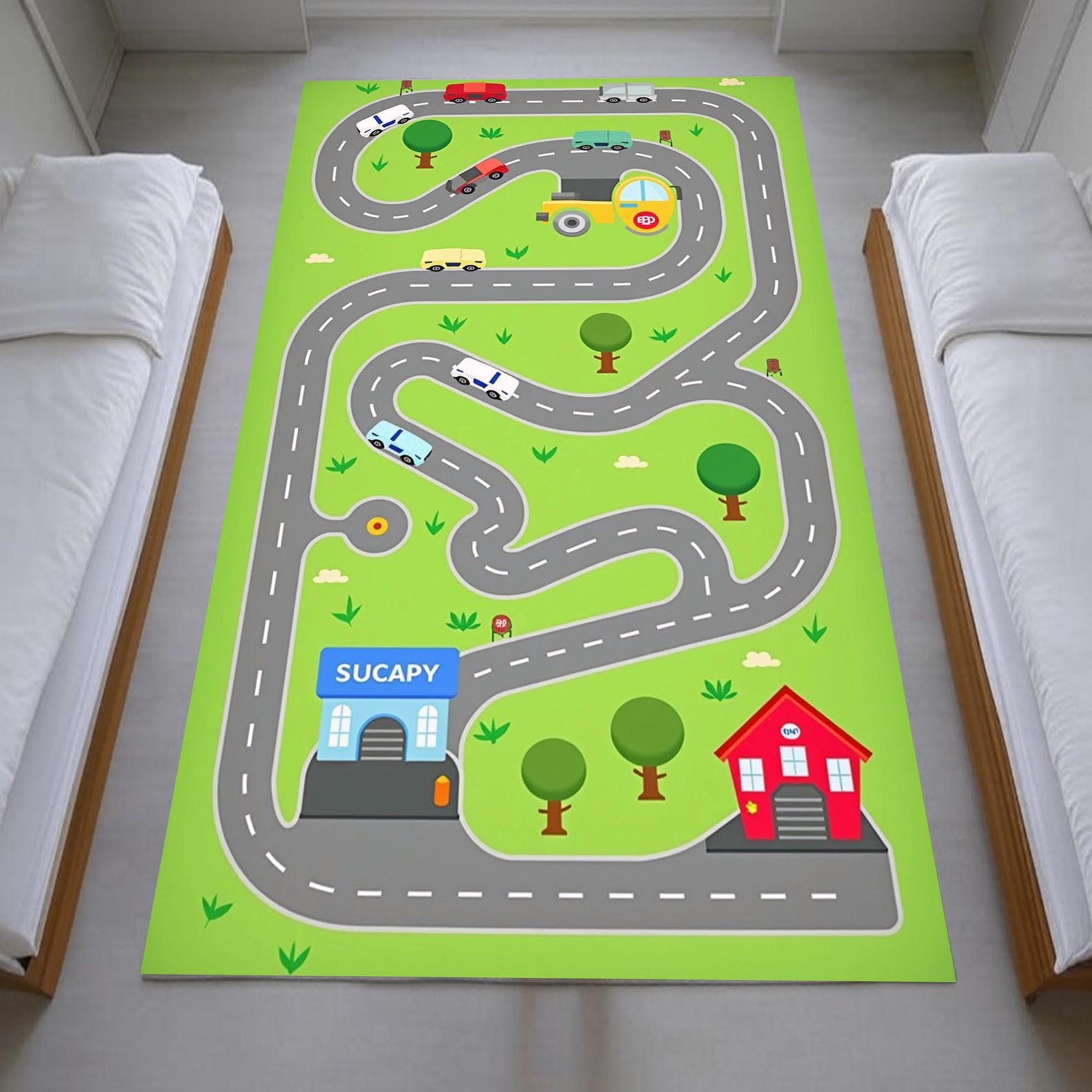Kids Car Road Play Rug: Non-slip Educational Traffic Rug - Etsy