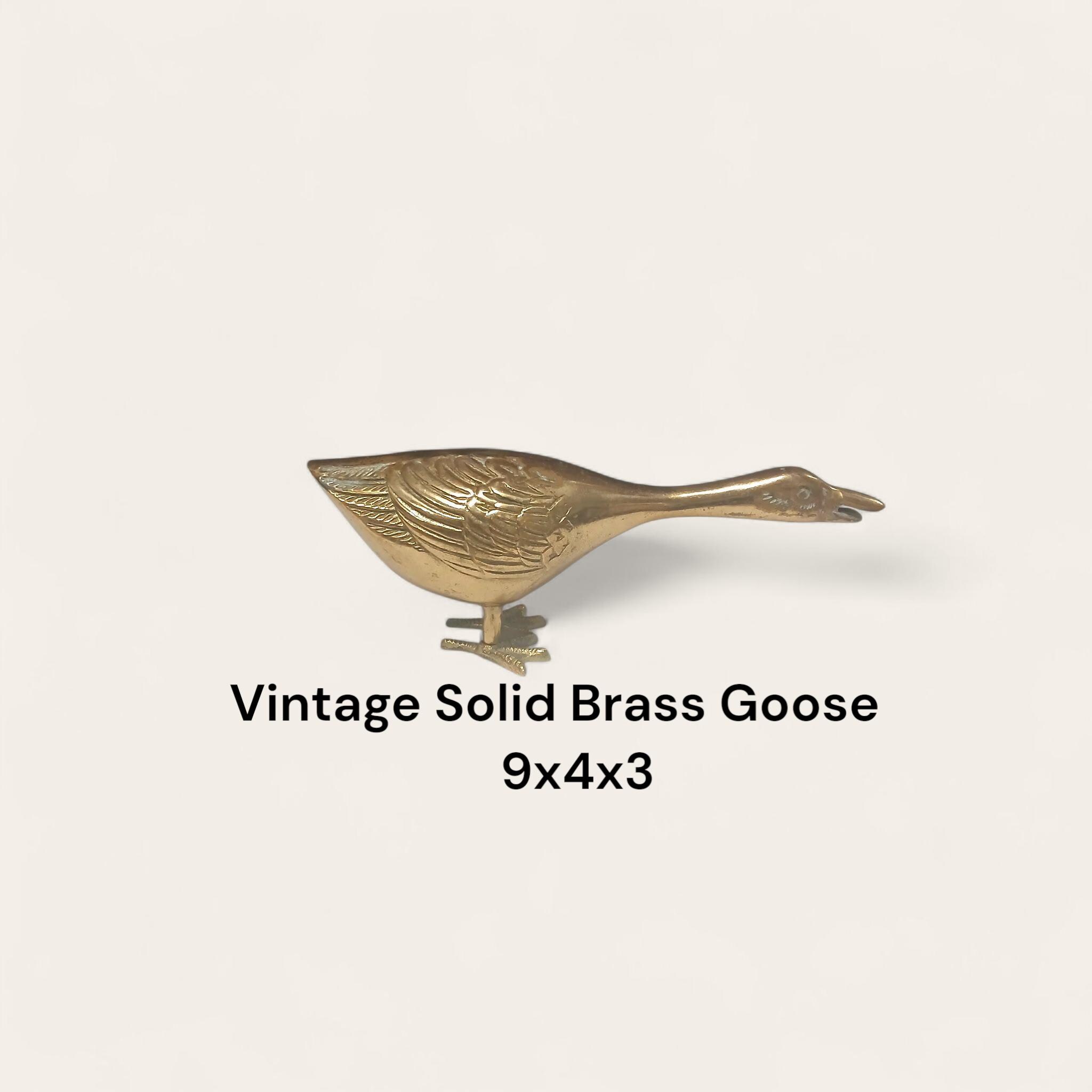 Vintage Solid Brass Goose 1960's Era - Etsy