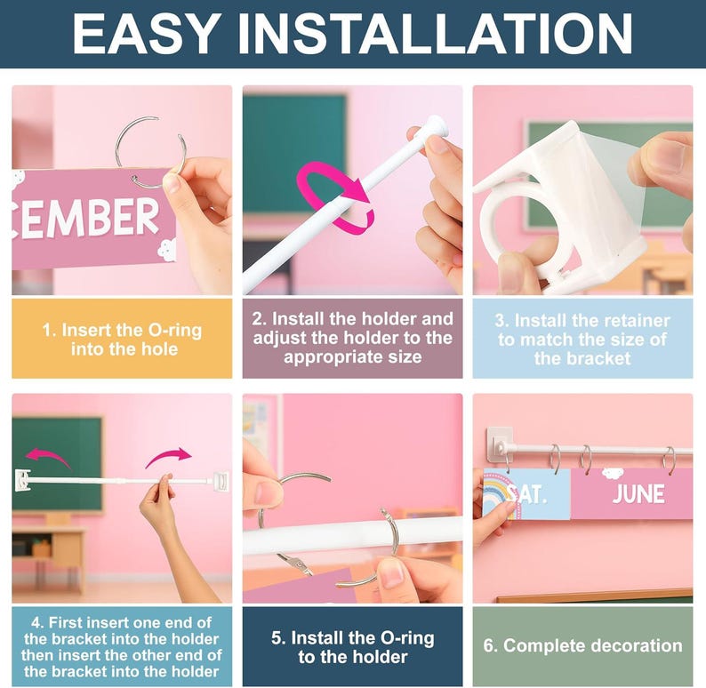 Boho Rainbow Flip Calendar for Kids – Daily Calendar Set for Classroom ...