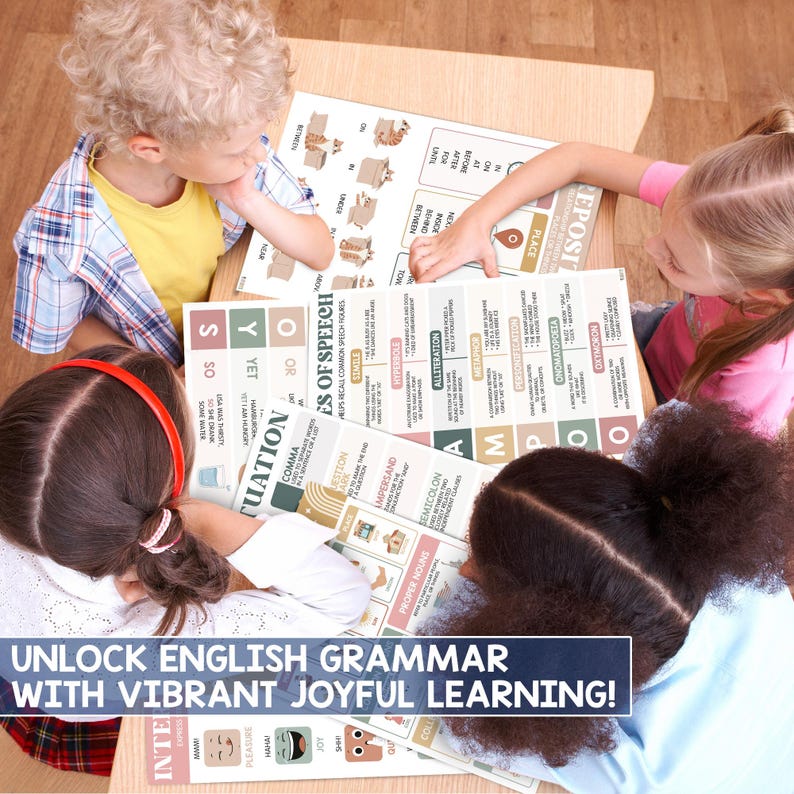 15pcs Boho Parts of Speech Poster Bundle - Educational English Grammar ...