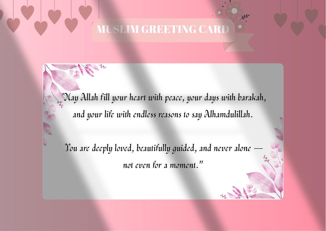 Pink Floral Muslim Greeting Card, Ramadan Eid Gift (printable) - Etsy