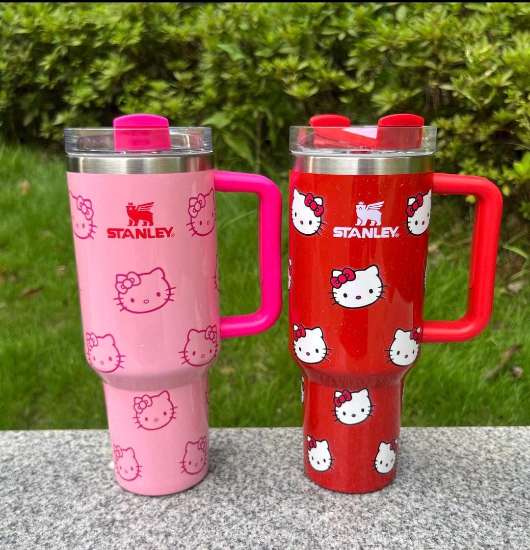 40oz Hello Kitty Stanley Cup: Pink Kawaii UV Print, Personalized - Etsy