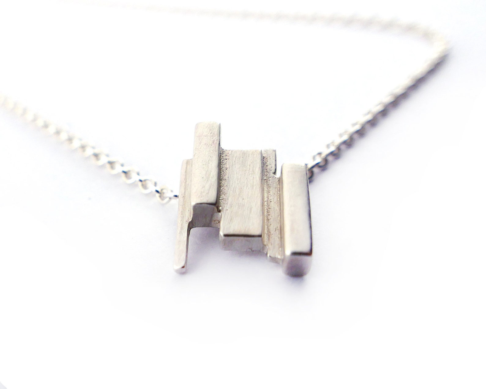 Sterling Silver Iceland Inspired Necklace Simple Necklace Abstract ...