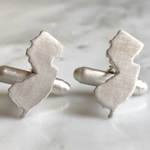 Sterling Silver New Jersey State Cufflinks NJ Wedding Day Cuff Links ...