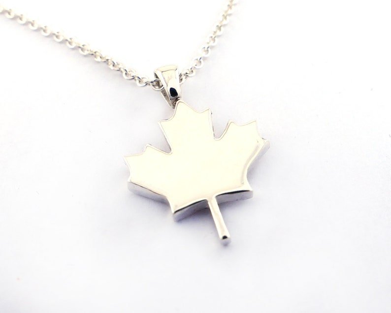 Maple Leaf Necklace Canadian Necklace Sterling Silver Canada Necklace ...