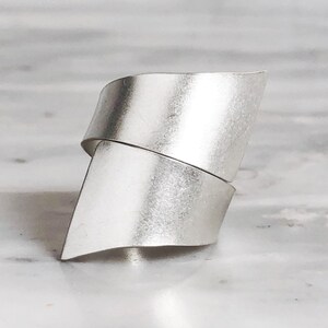 Sterling Silver Wrapped Ring Adjustable Ring Wide Wrap Ring Wraparound ...