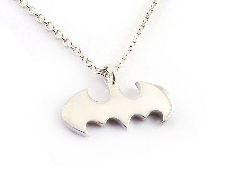 Sterling Silver Batman Necklace Batman Necklace Comic Book | Etsy