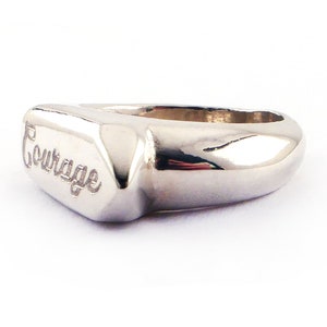 Sterling Silver Courage Ring Gift for Her Empowering Word of the Year ...