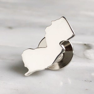 Sterling Silver New Jersey State Lapel Pin State Lapel Pin Tie Pin Mens ...