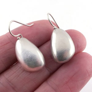 Small Beach Pebble Drop Earrings in Sterling Silver Beach Pebble Nature ...