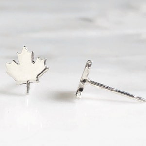 Maple Leaf Stud Earrings Maple Leaf Jewelry Sterling Silver Maple Leaf ...