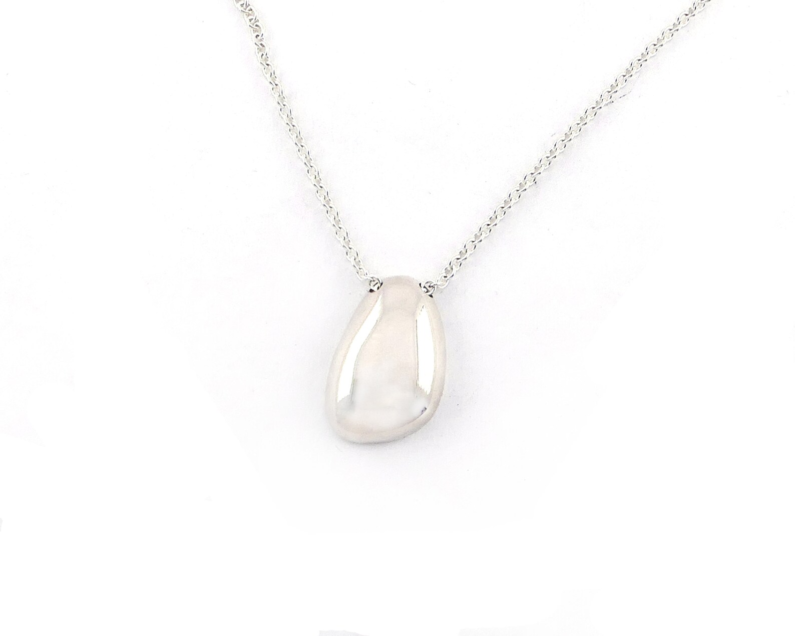 Sterling Silver Pebble Necklace Inspired by Nature Stone | Etsy