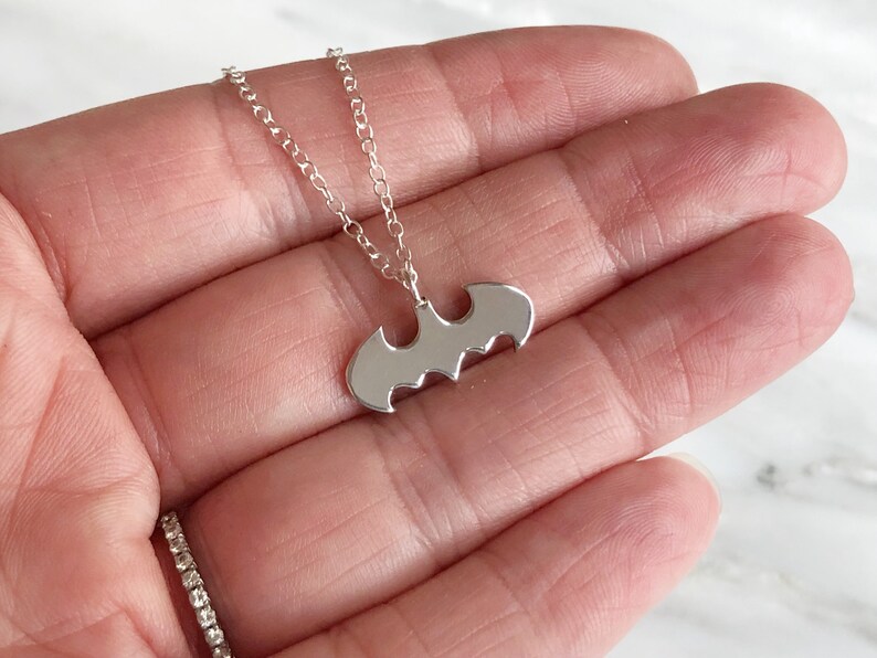 Sterling Silver Batman Necklace Batman Necklace Comic Book | Etsy