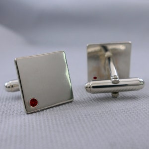 Ruby Flush Set Cuff Links 15th Anniversary Cufflinks Modern Ruby ...