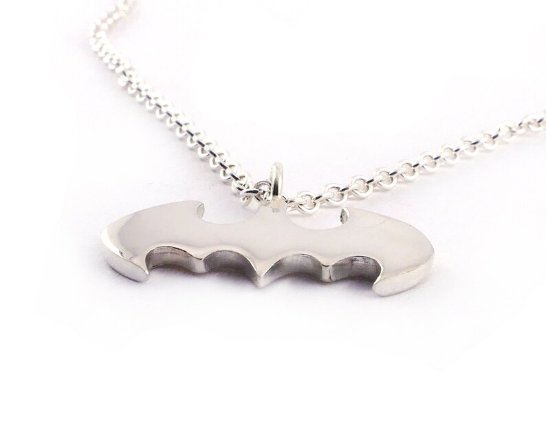 Sterling Silver Batman Necklace Batman Necklace Comic Book | Etsy