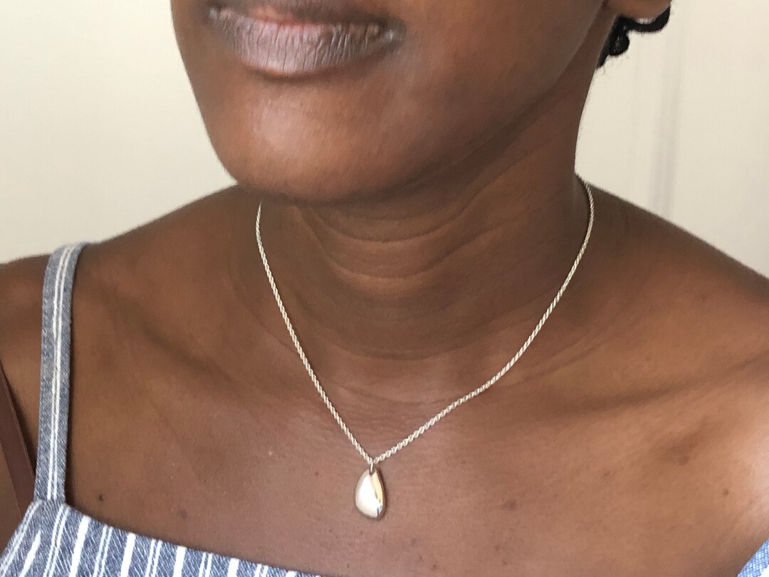 Sterling Silver Pebble Necklace Inspired by Nature Stone Necklace Rock ...