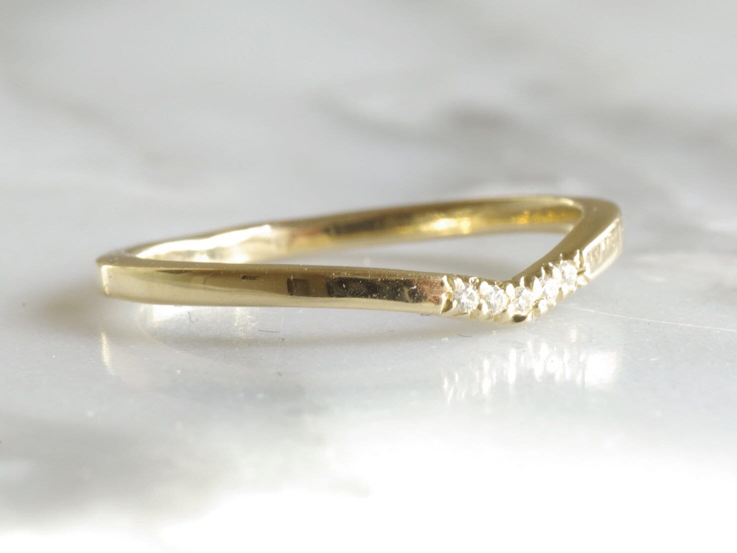 14k Yellow Gold V Ring Ring Chevron Ring 14K yellow gold | Etsy