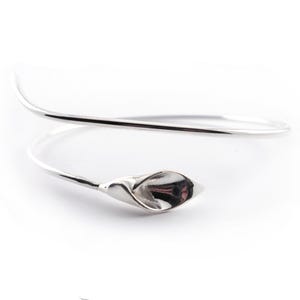 Stering Silver Calla Lily Bangle Wedding Day Brides Jewelry Silver ...