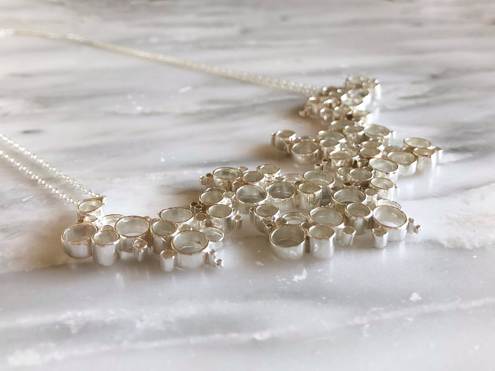 Sterling Silver Statement Necklace Statement Piece Statement - Etsy