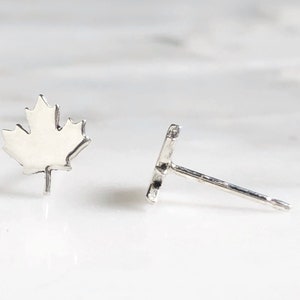 Maple Leaf Stud Earrings, Maple Leaf Jewelry, Sterling Silver Maple Leaf Earrings, Canada Day ...