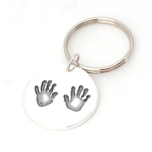 Baby Handprint Keychains Hand Print Keychain Handprint Key | Etsy