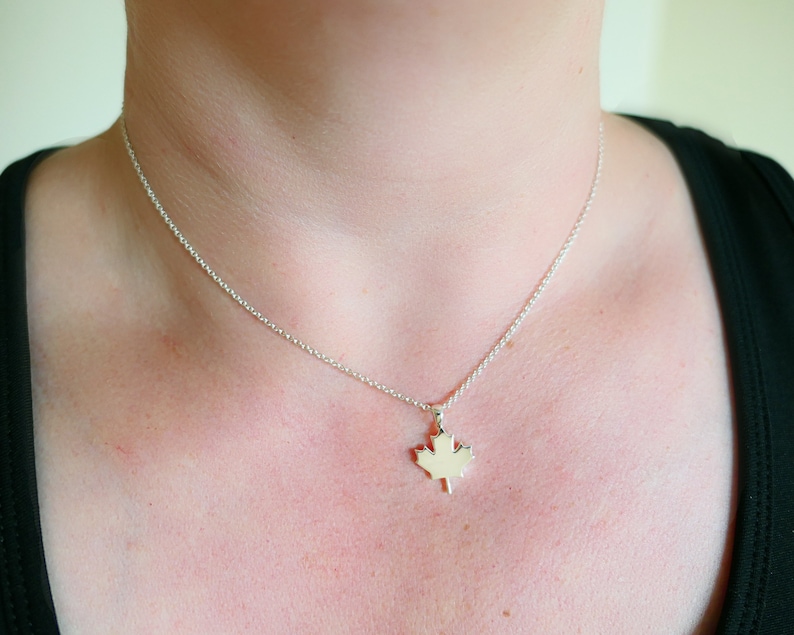 Maple Leaf Necklace Canadian Necklace Sterling Silver Canada Necklace ...