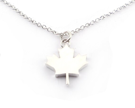 Maple Leaf Necklace Canadian Necklace Sterling Silver Canada | Etsy
