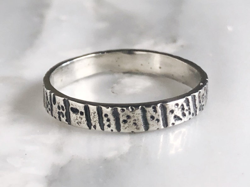 Sterling Silver Tree Bark Ring Rustic Wedding Ring Unisex | Etsy