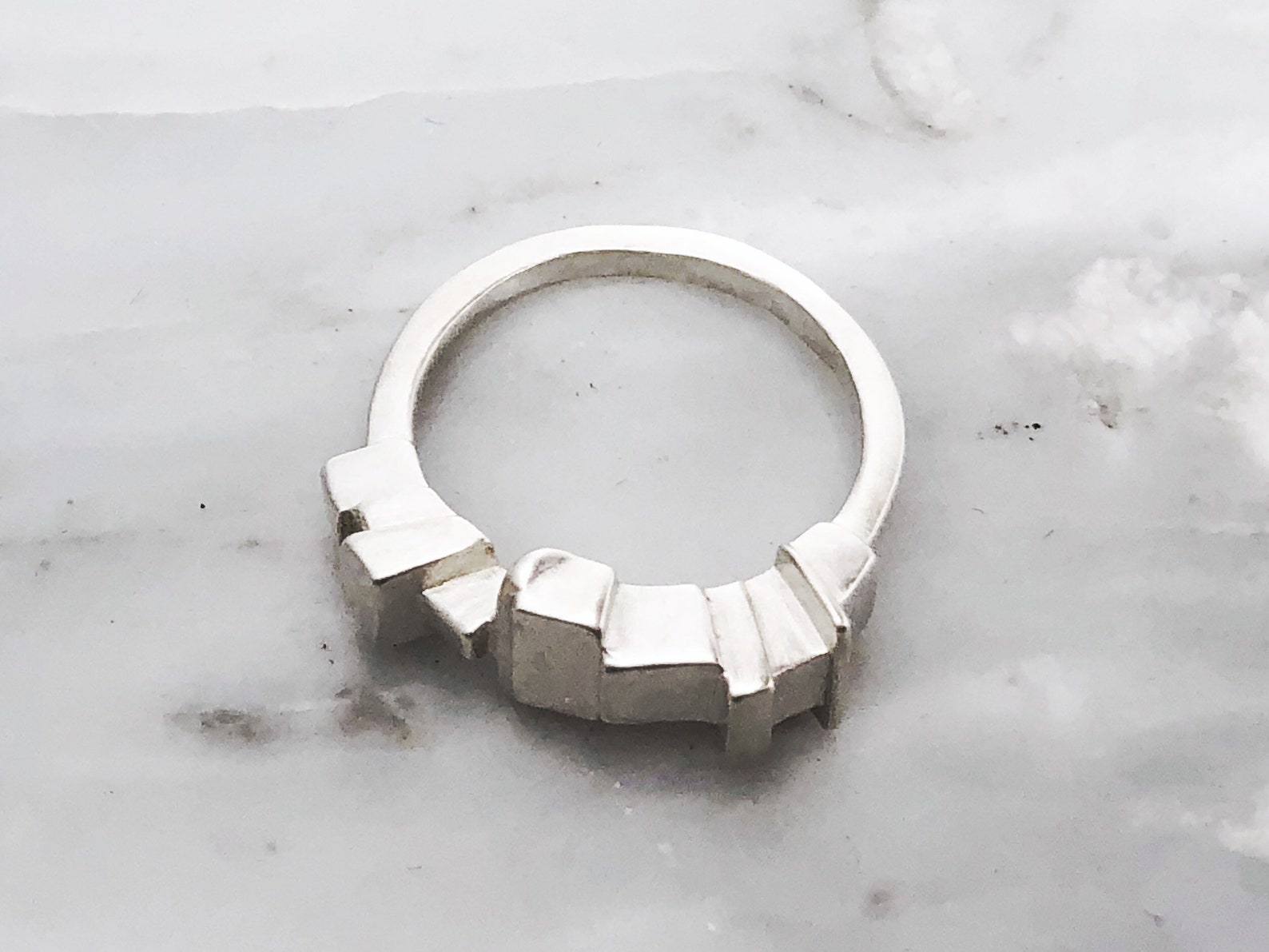 Abstract Ring Contemporary Ring Sterling Silver Ring Modern | Etsy