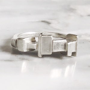 Abstract Ring Contemporary Ring Sterling Silver Ring Modern - Etsy