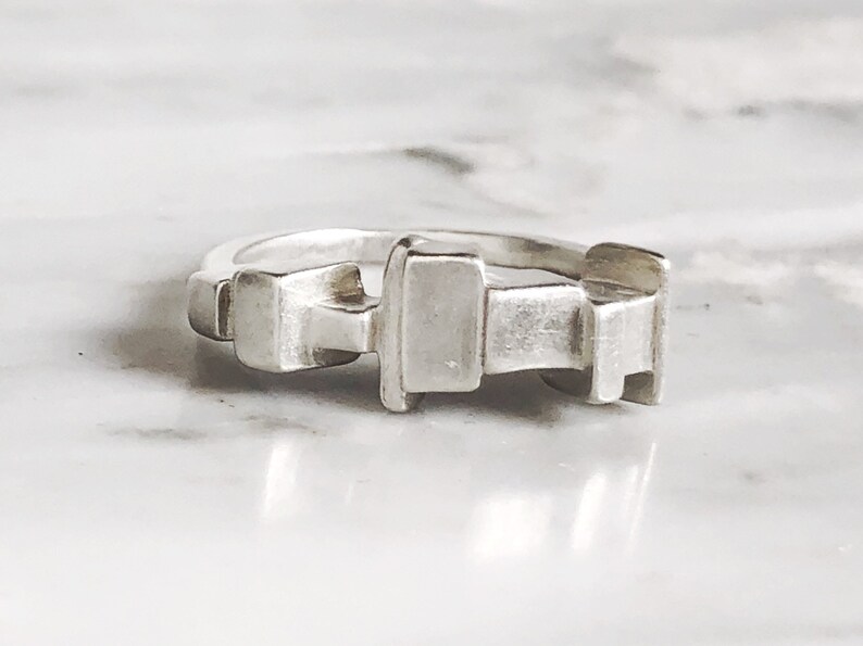 Abstract Ring Contemporary Ring Sterling Silver Ring Modern | Etsy
