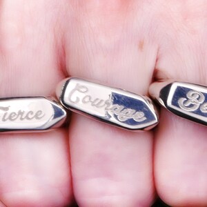 Sterling Silver Courage Ring Gift for Her Empowering Word of the Year ...