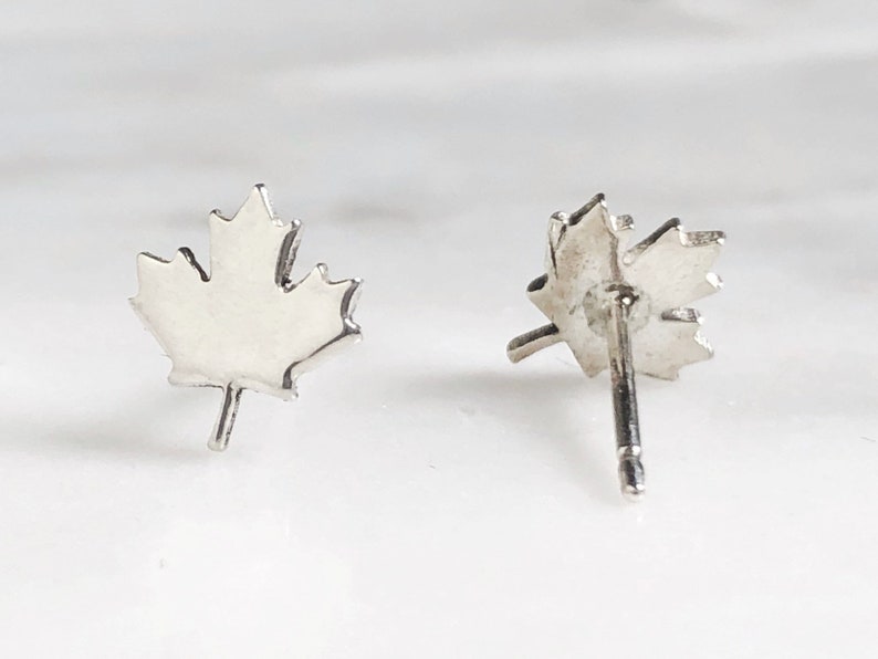 Maple Leaf Stud Earrings Maple Leaf Jewelry Sterling Silver | Etsy