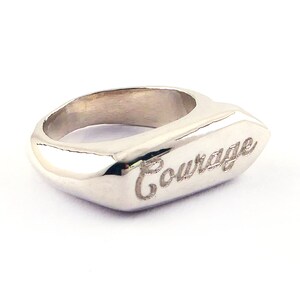 Sterling Silver Courage Ring Gift for Her Empowering Word of the Year ...