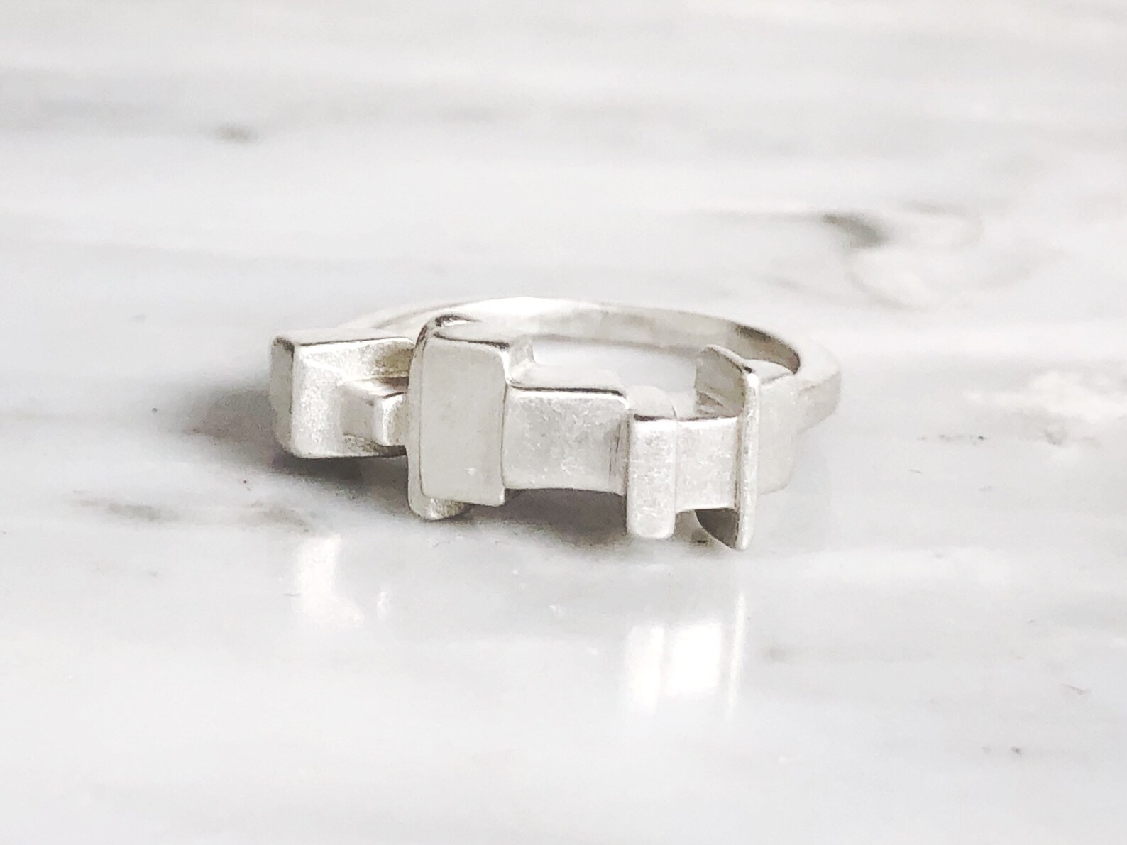 Abstract Ring Contemporary Ring Sterling Silver Ring Modern | Etsy