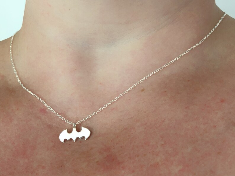 Sterling Silver Batman Necklace Batman Necklace Comic Book | Etsy