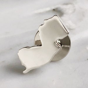 Sterling Silver New Jersey State Lapel Pin State Lapel Pin Tie Pin Mens ...