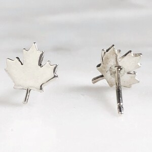 Maple Leaf Stud Earrings Maple Leaf Jewelry Sterling Silver Maple Leaf Earrings Canada Day ...