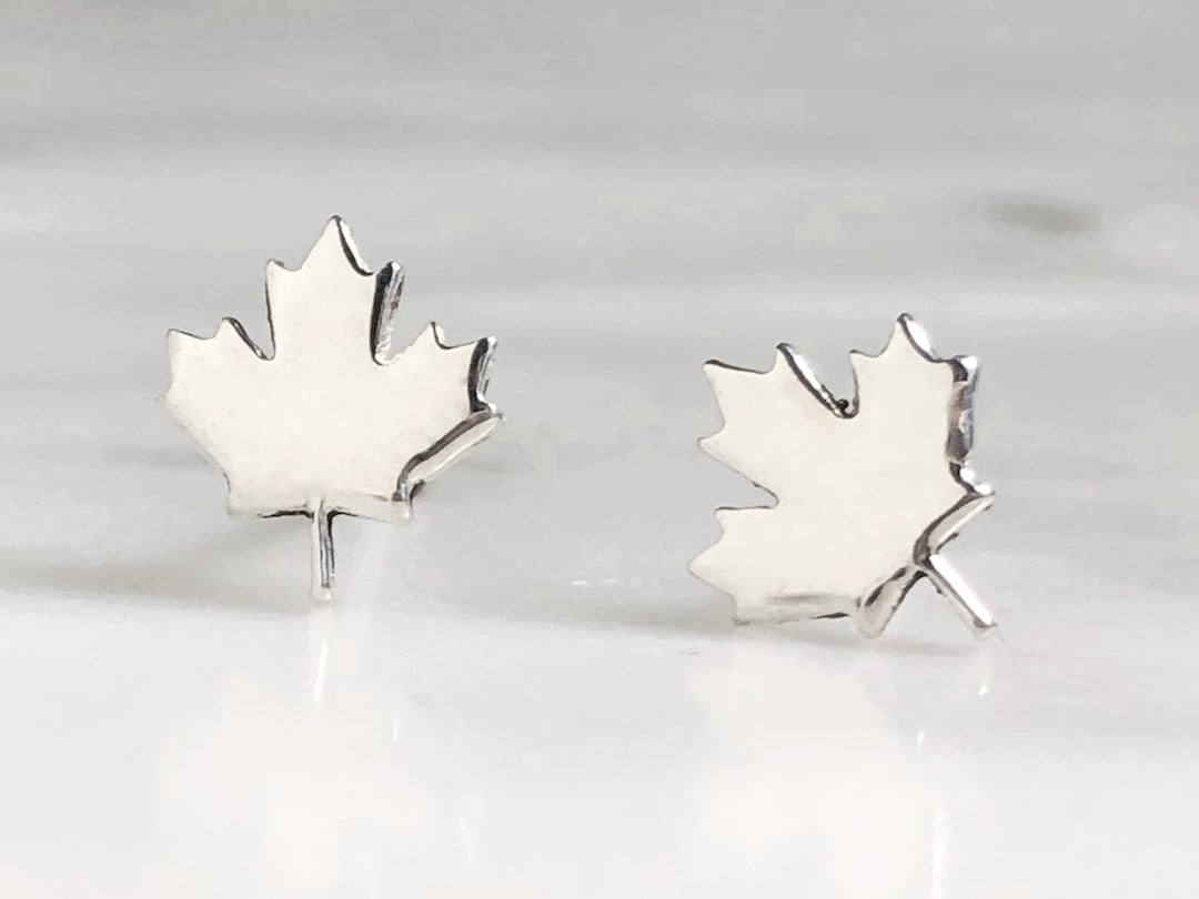 Maple Leaf Stud Earrings, Maple Leaf Jewelry, Sterling Silver Maple ...