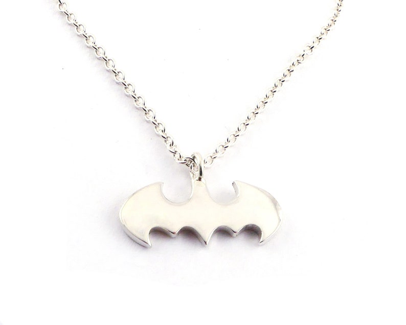 Sterling Silver Batman Necklace Batman Necklace Comic Book | Etsy